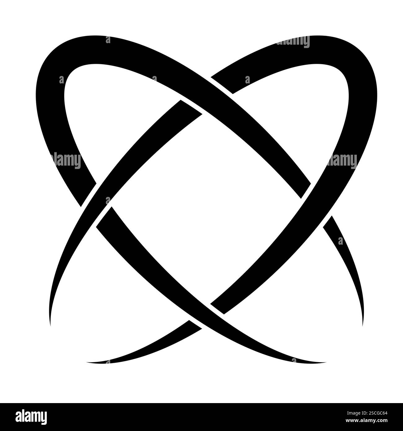 Atom line icon, two intertwined ovals impossibility sign Stock Vector ...