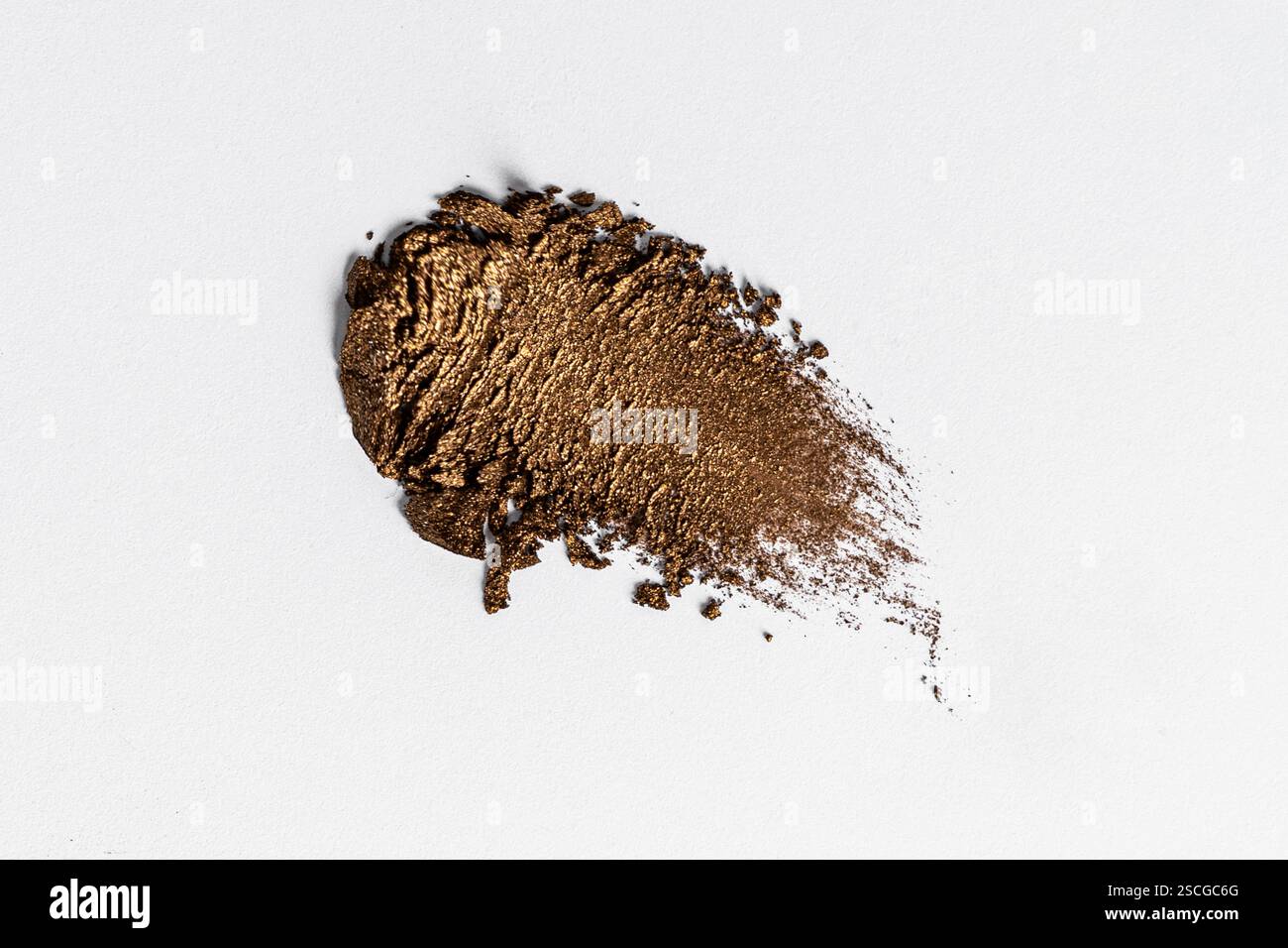A swatch smudge smear of golden brown eyeshadows cosmetic product Stock ...