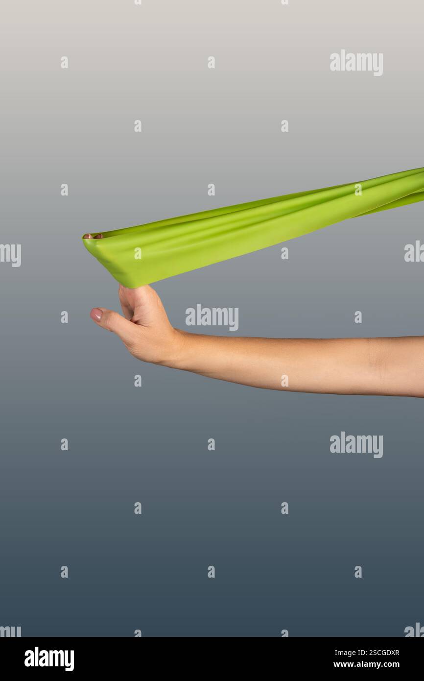 Sporty woman training elastic band hi-res stock photography and images ...