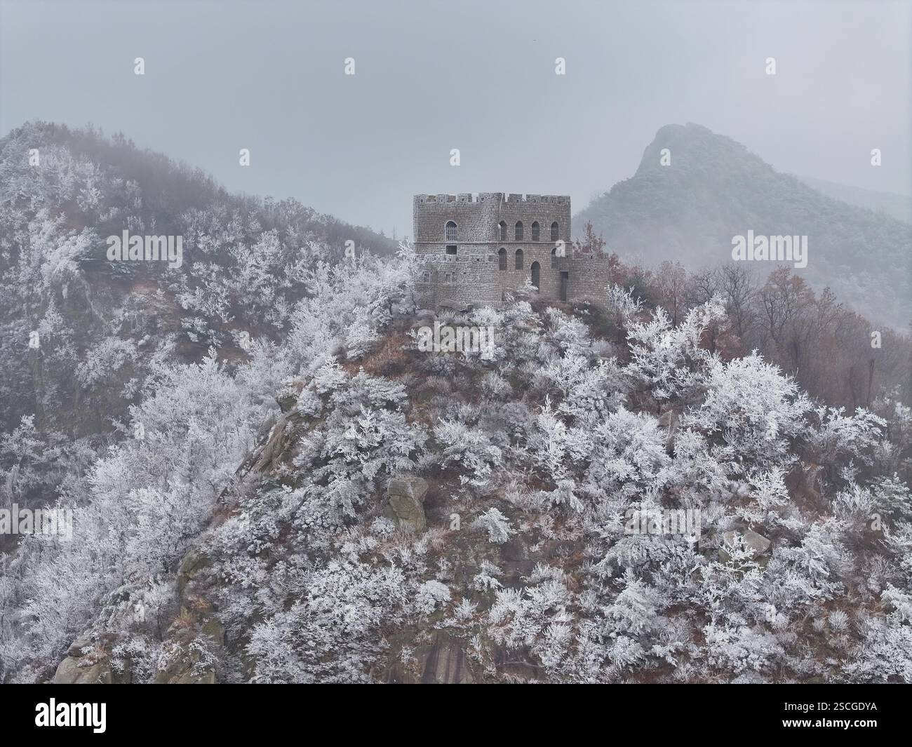 Aerial photo shows the rime scenery in Rizhao City, east China's ...