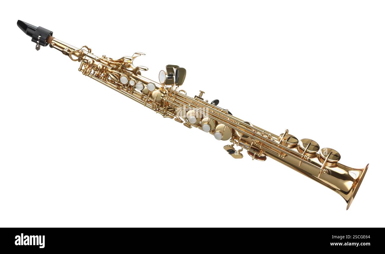 Jazz. One beautiful saxophone isolated on white Stock Photo - Alamy