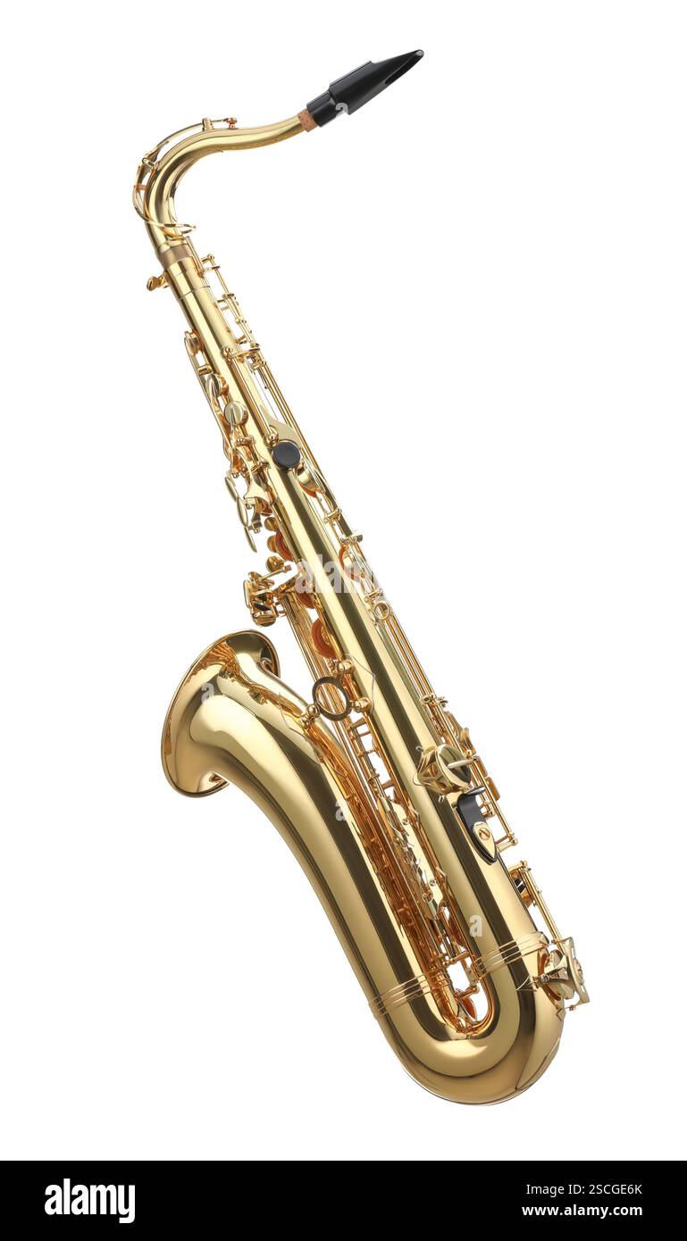 Jazz. One beautiful saxophone isolated on white Stock Photo - Alamy