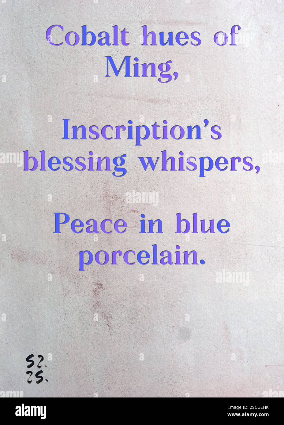 Cobalt hues of Ming, Inscription's blessing whispers, Peace in blue ...