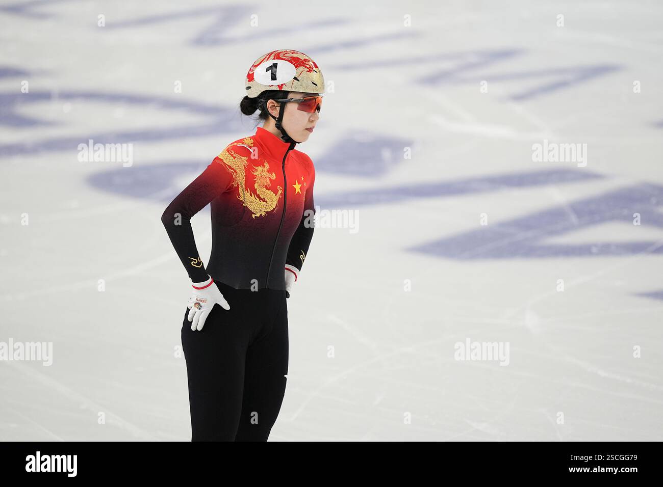 Harbin,China.7th February 2025. Zang Yize #1 of China competes in the ...