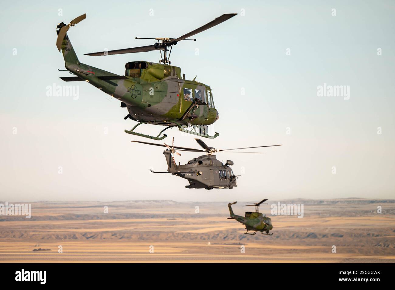 Two UH-1N Huey helicopters assigned to the 40th Helicopter Squadron and ...