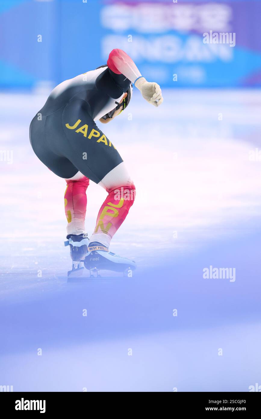 Harbin, China. 7th Feb, 2025. Kota Kikuchi (JPN) Short Track Skating : Men's 500m Quarterfinal ...