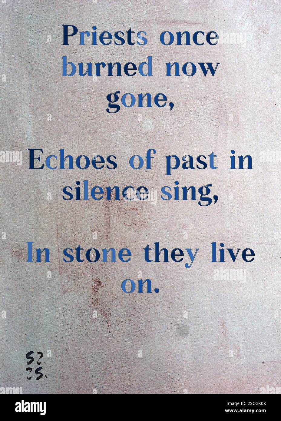 Priests once burned now gone, Echoes of past in silence sing, In stone ...