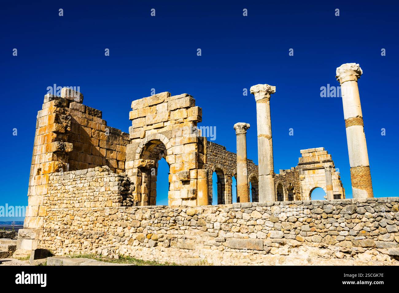 The Basilica at Volubilis Roman Ruins, Morocco Stock Photo - Alamy