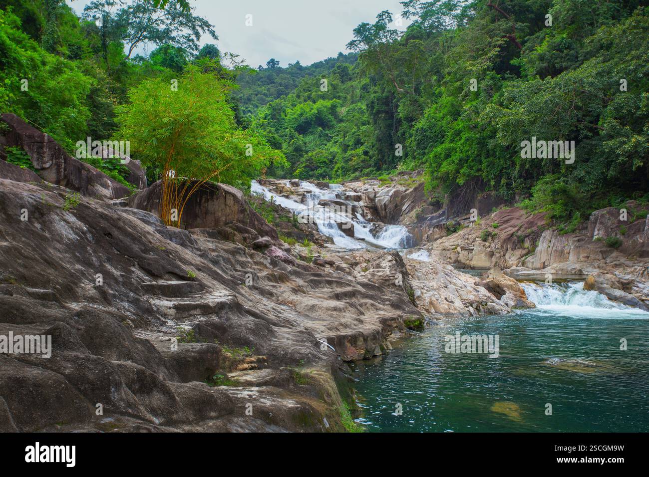 surroundings and landmarks of Yang Bay waterfall in Vietnam Stock Photo ...