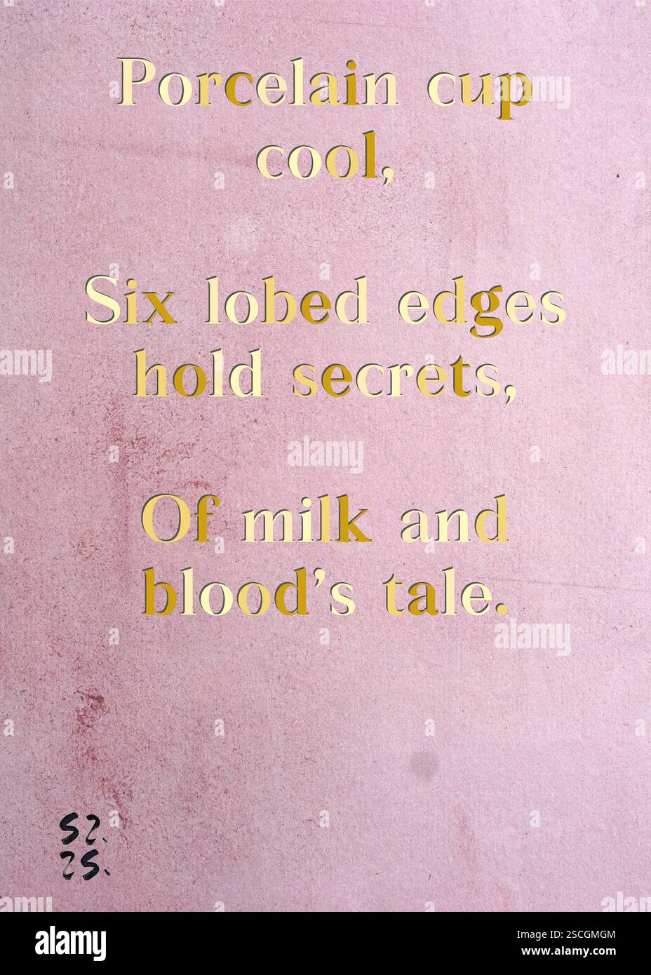 Porcelain cup cool, Six lobed edges hold secrets, Of milk and blood's ...