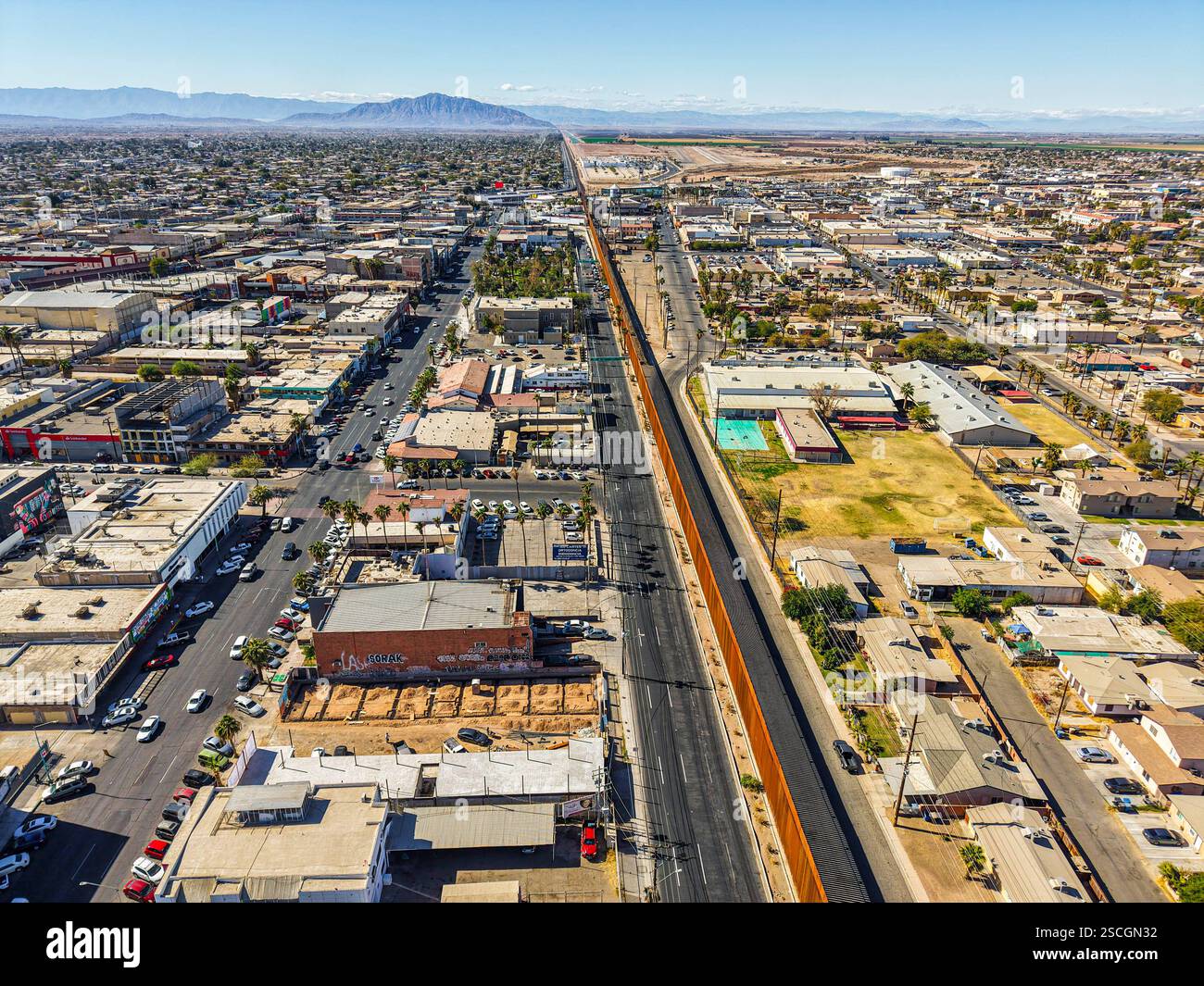 Aerea de la ciudad de Mexicali Baja California norte on February 6 ...