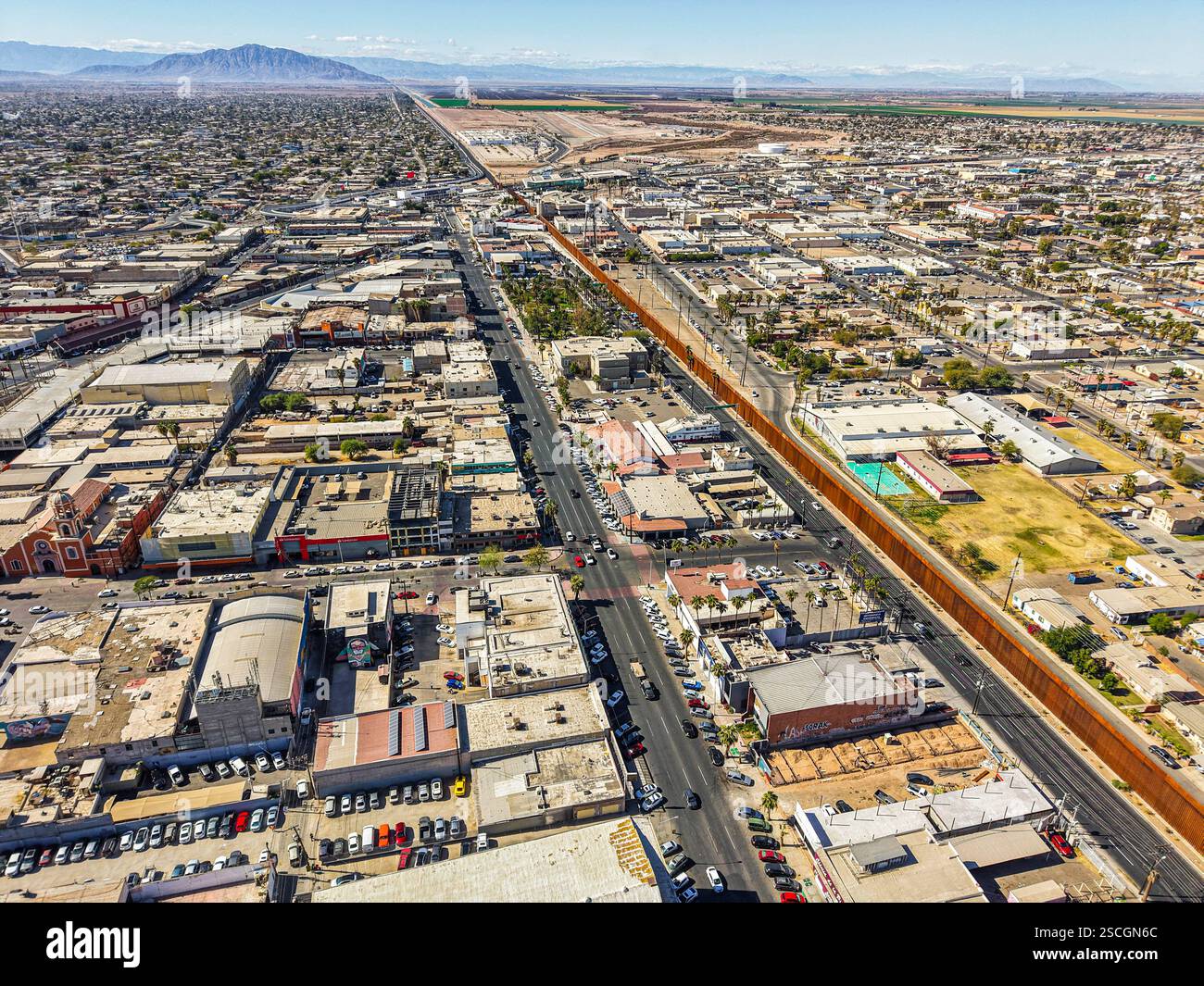 Aerea de la ciudad de Mexicali Baja California norte on February 6 ...