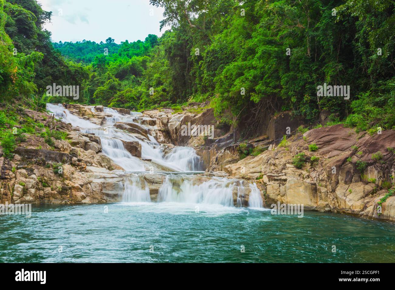 surroundings and landmarks of Yang Bay waterfall in Vietnam Stock Photo ...