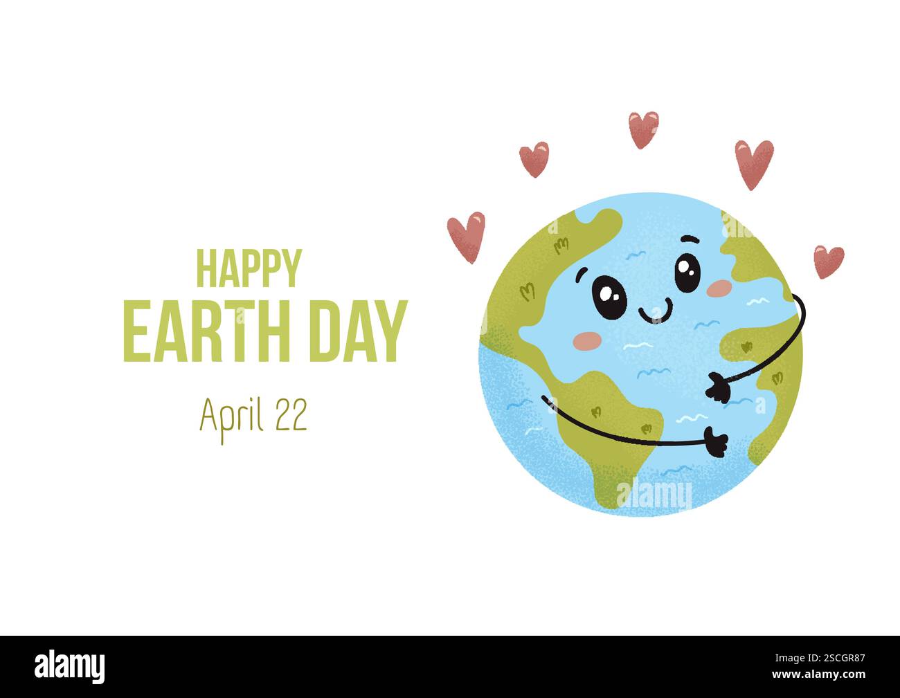 Cute earth day banner april 22 , ecology. Vector illustration Stock ...