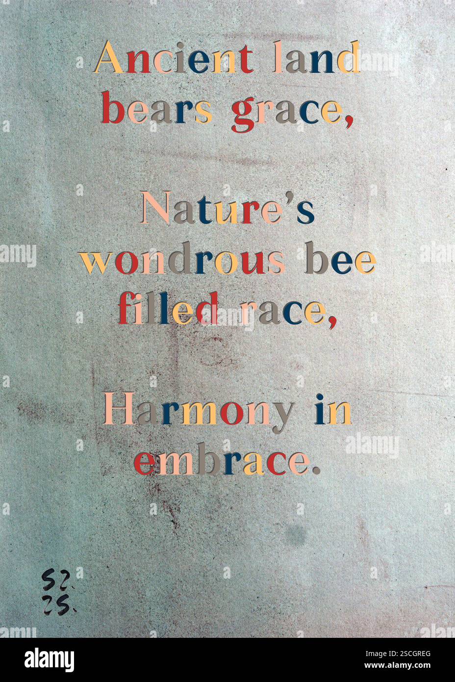 Ancient land bears grace, Nature's wondrous bee filled race, Harmony in ...