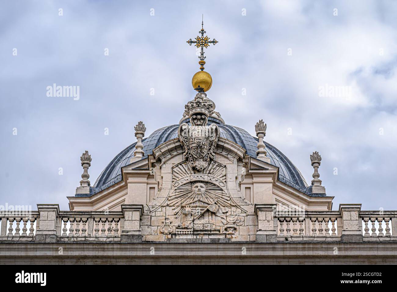Ancient dome and capital structure with symbols in the Royal Palace ...