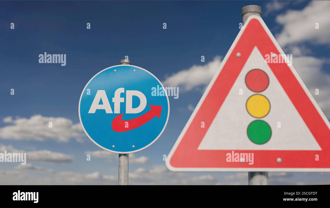 Schilder Ampel-Regierung und AfD Symbolbild zum Thema nach Ampel ...
