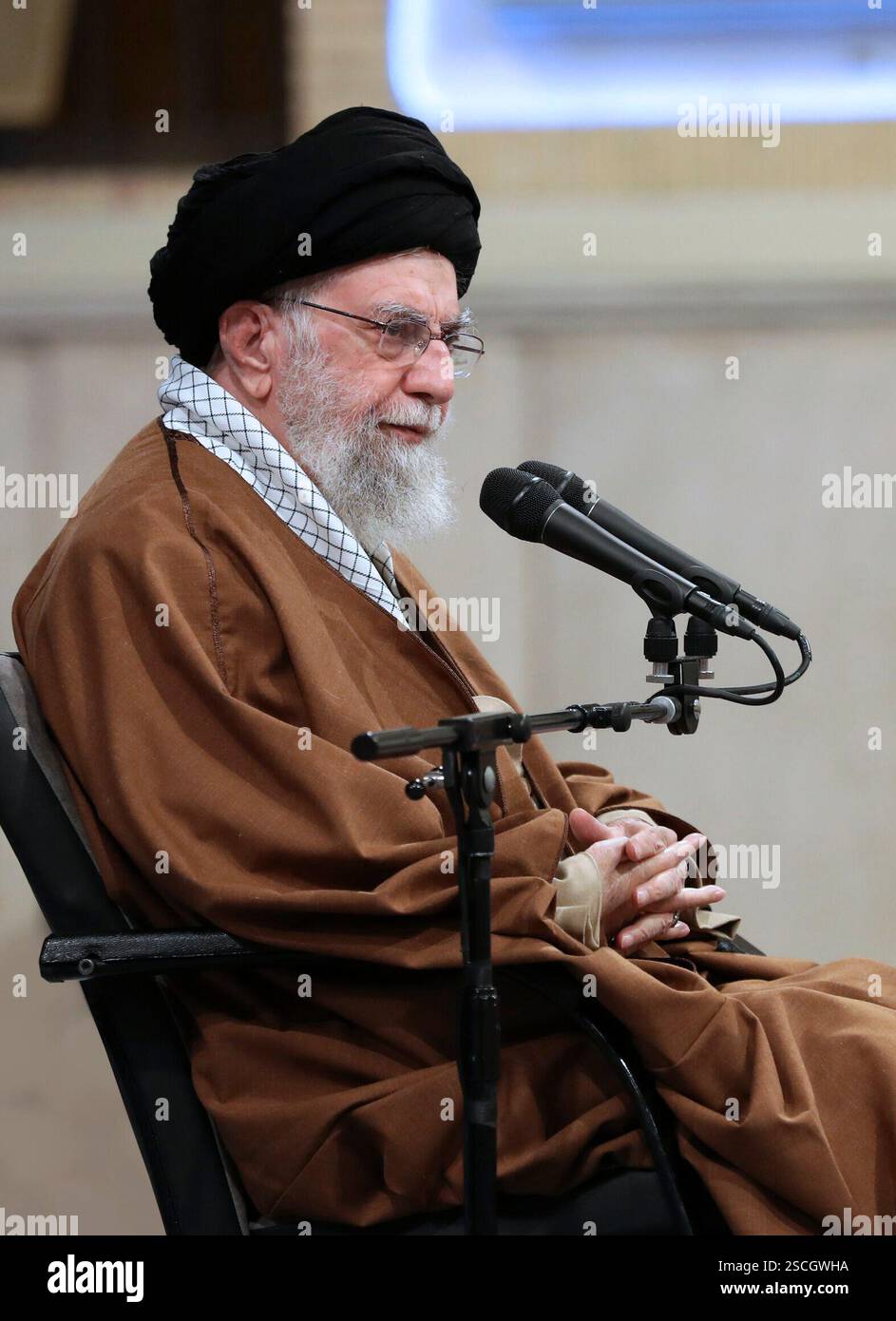 In this photo released by the official website of the office of the ...