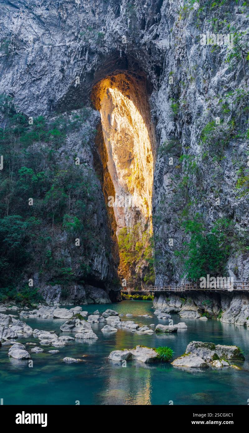 The Seven-hole Golden Light Cave in Libo, Qiandongnan, Guizhou Stock ...