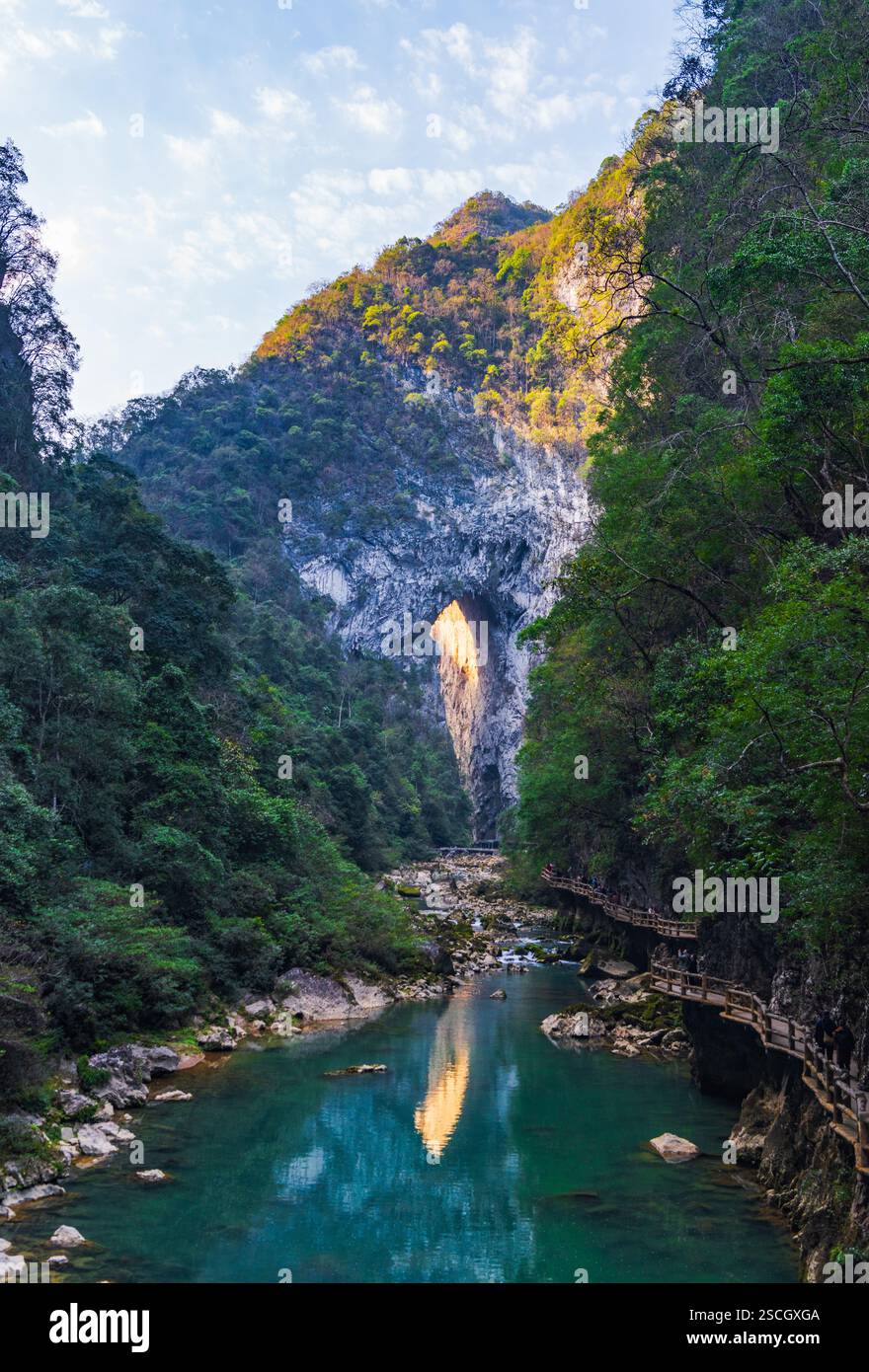 The Seven-hole Golden Light Cave in Libo, Qiandongnan, Guizhou Stock ...
