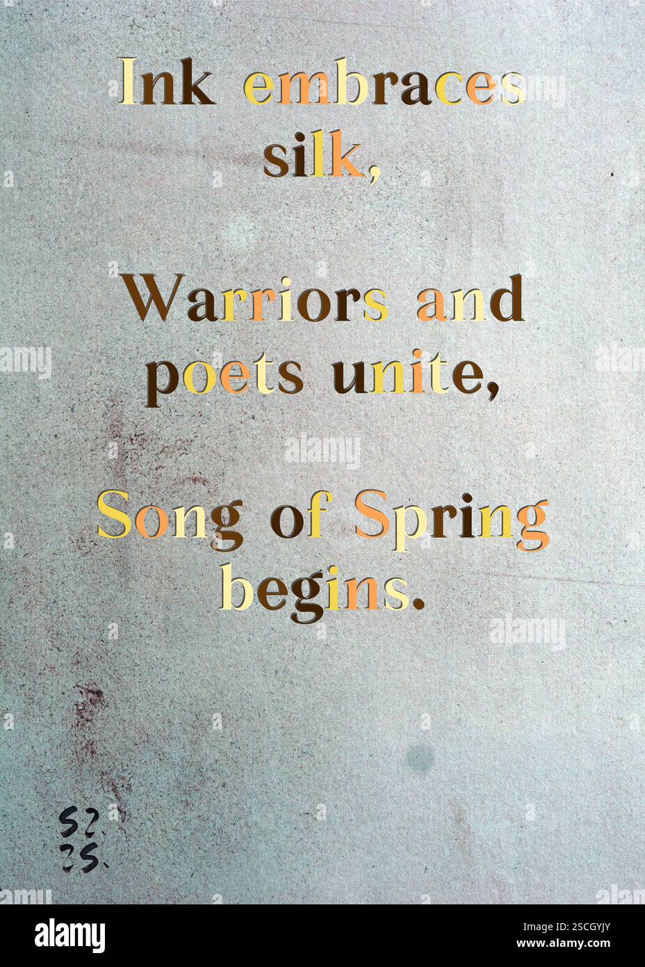 Ink embraces silk, Warriors and poets unite, Song of Spring begins ...