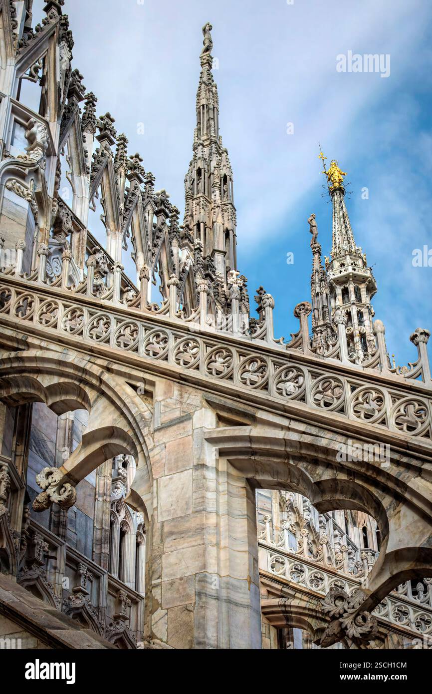 Duomo, Italy, Madonnina, Milan, Milano, cathedral, spires Stock Photo ...