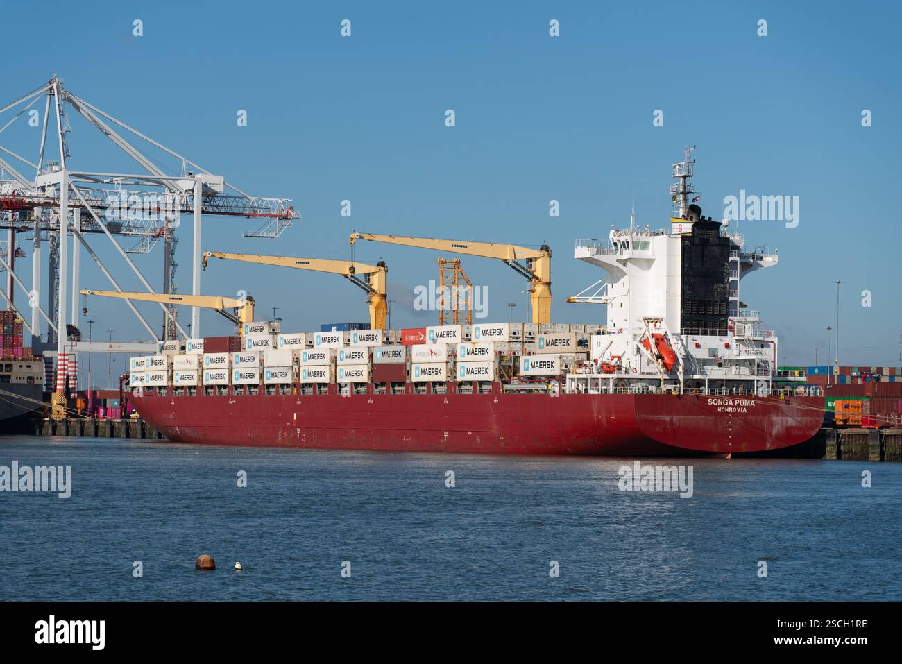 A Liberian registered container ship, Songa Puma, alongside Southampton ...