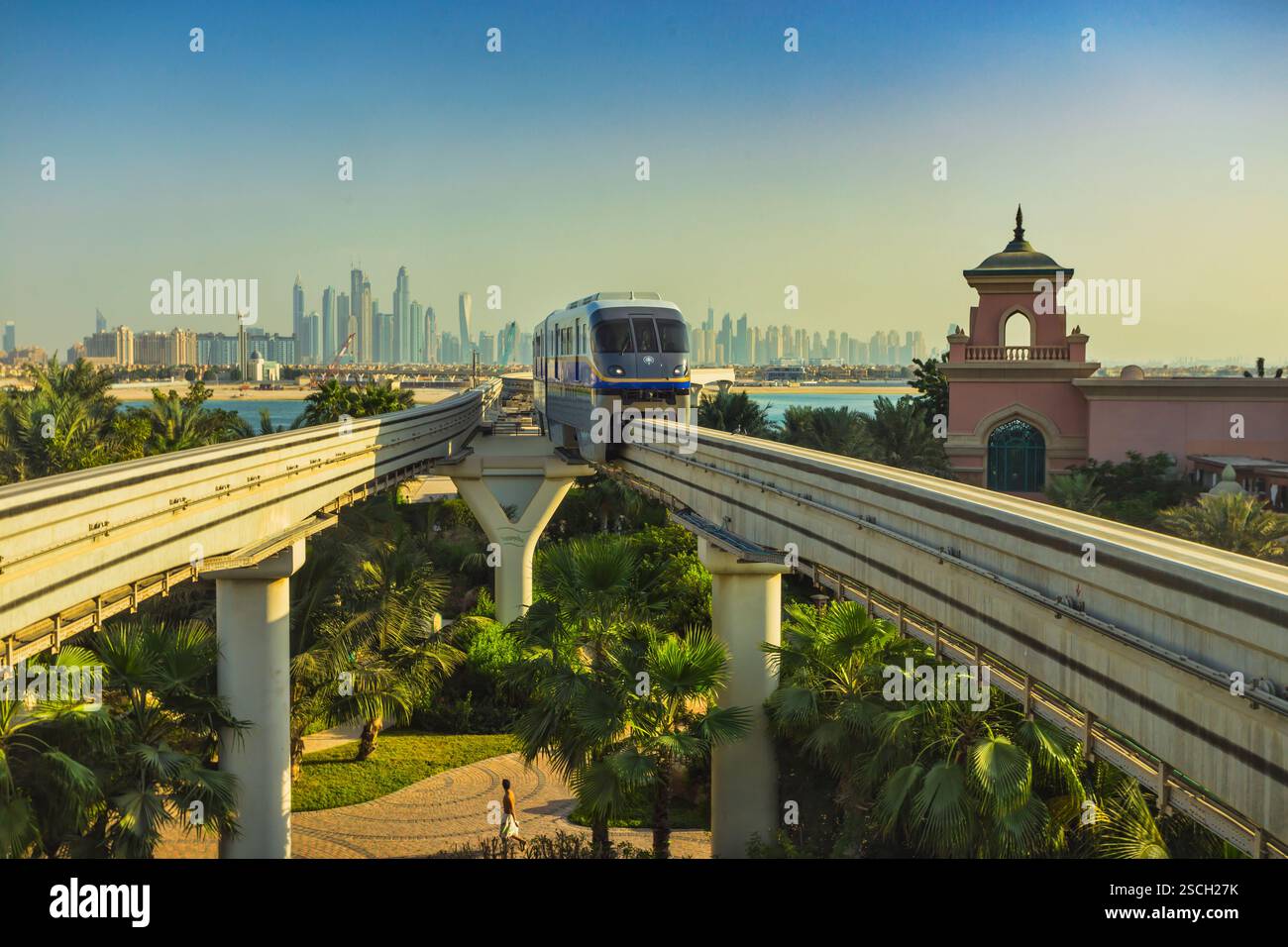 DUBAI - NOVEMBER 3: Monorail station on a man-made island Palm Jumeirah ...