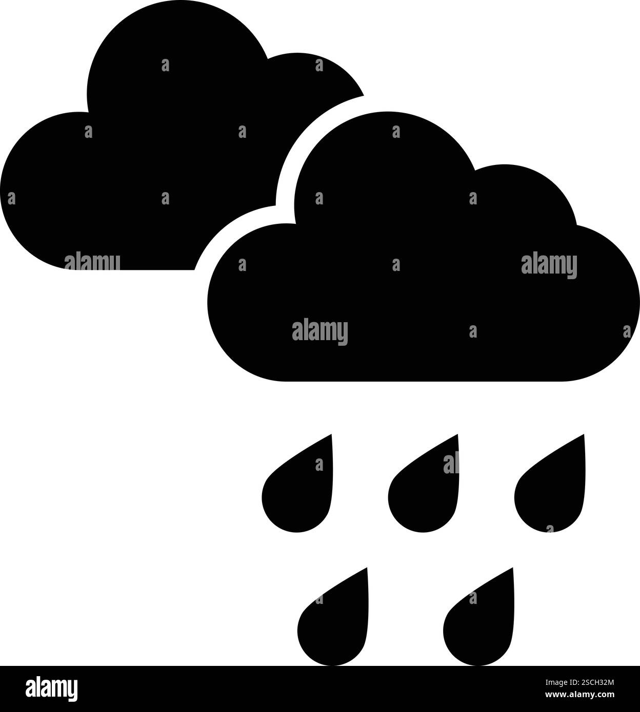 Illustration raining cloud Black and White Stock Photos & Images - Alamy