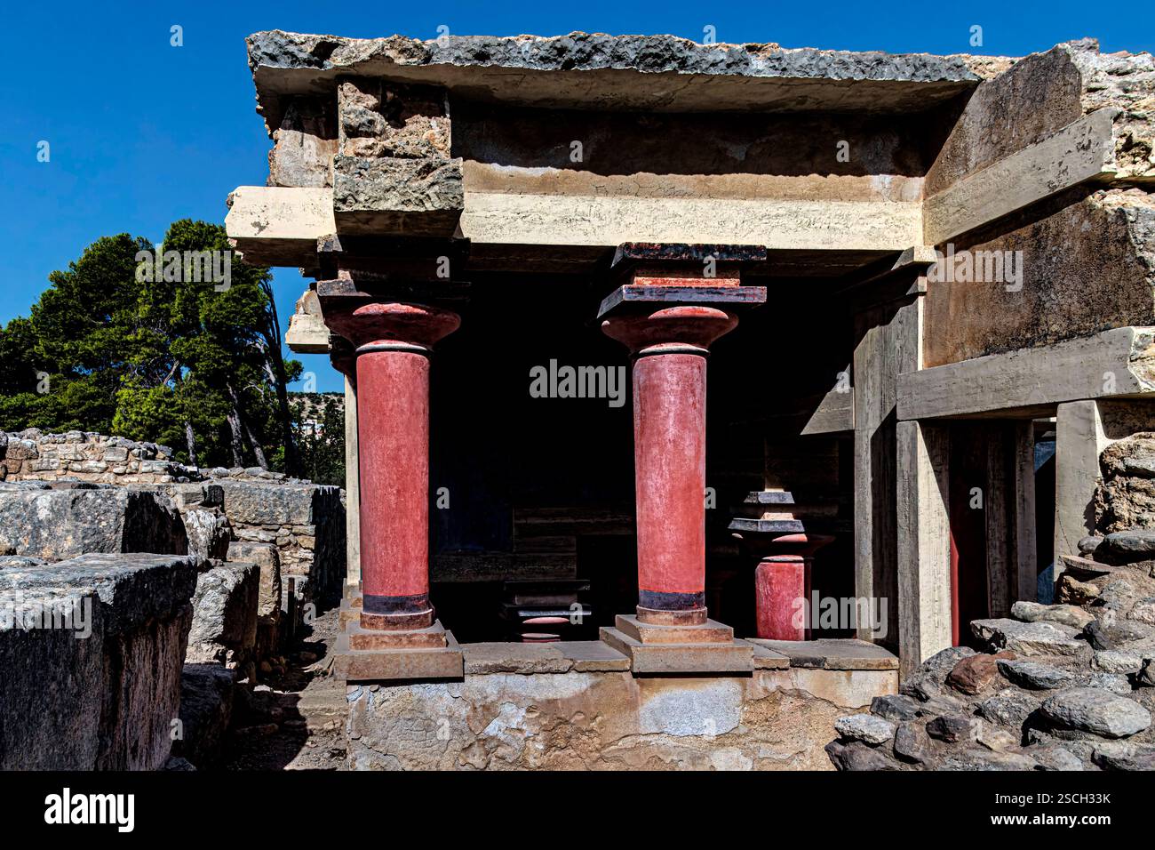 Archeology, Crete, Greece, Greek Islands, Knossos, ancient Minoan, greek ruins, palace Stock ...