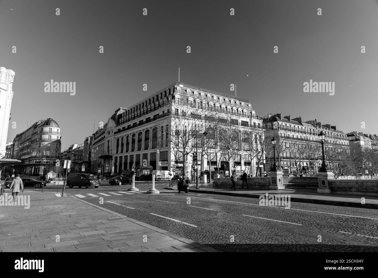Paris, France - January 24, 2022: General street view from Paris, the ...
