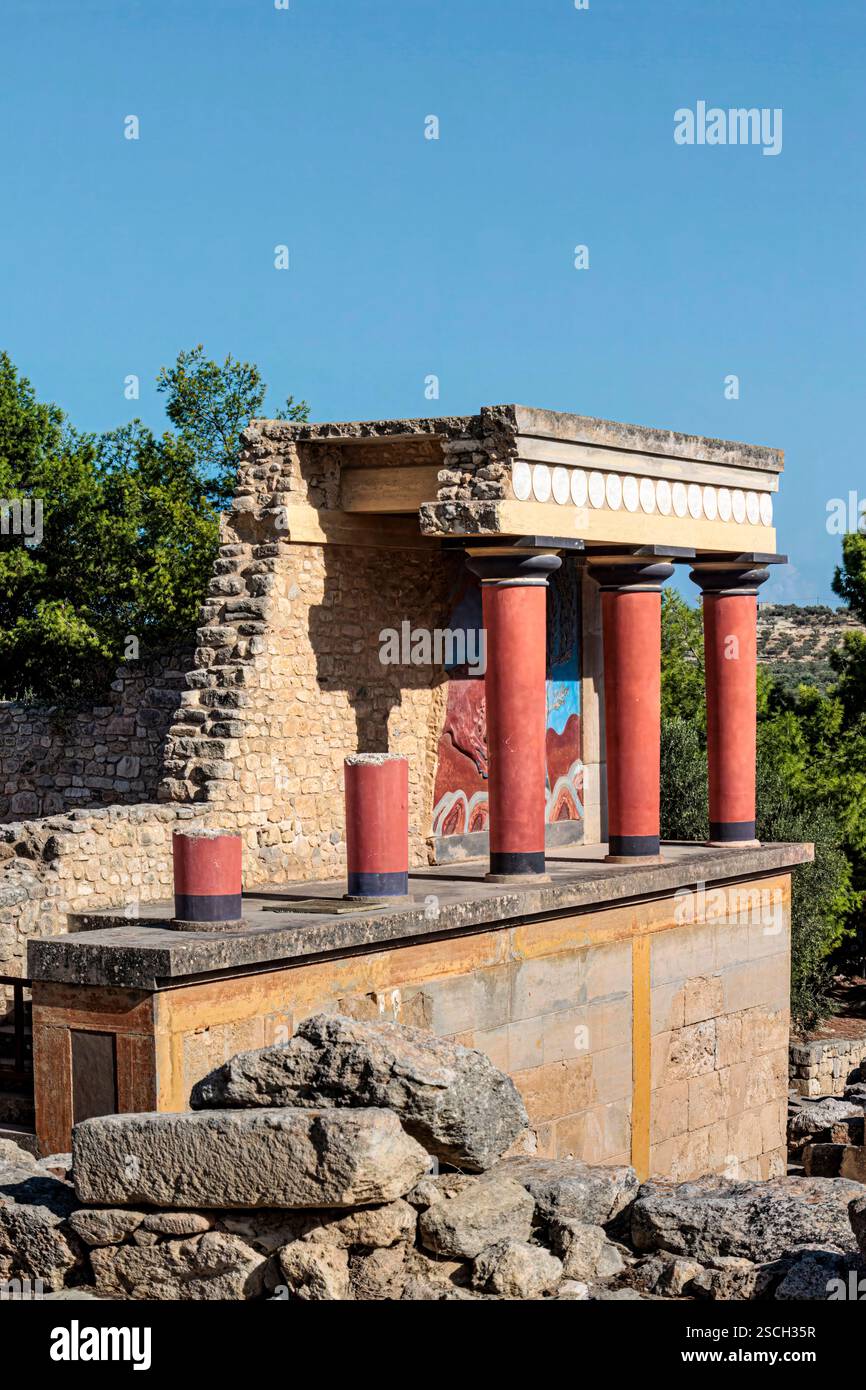 Archeology, Crete, Greece, Greek Islands, Knossos, Reconstructed North Entrance, ancient Minoan ...