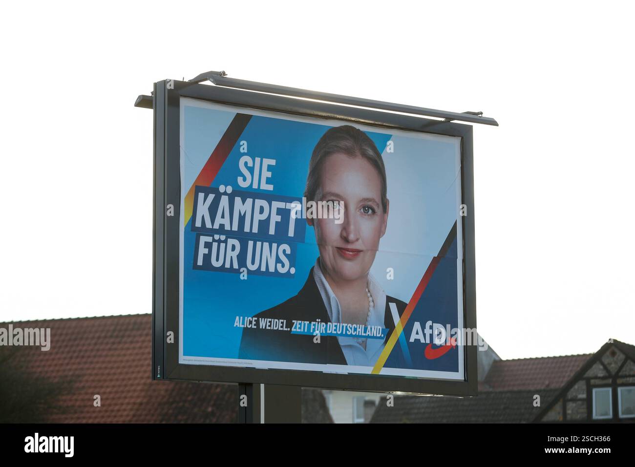02.02.2025, xtgx, Symbolfotos Wahlkampf zur Bundestagswahl. Plakat von ...