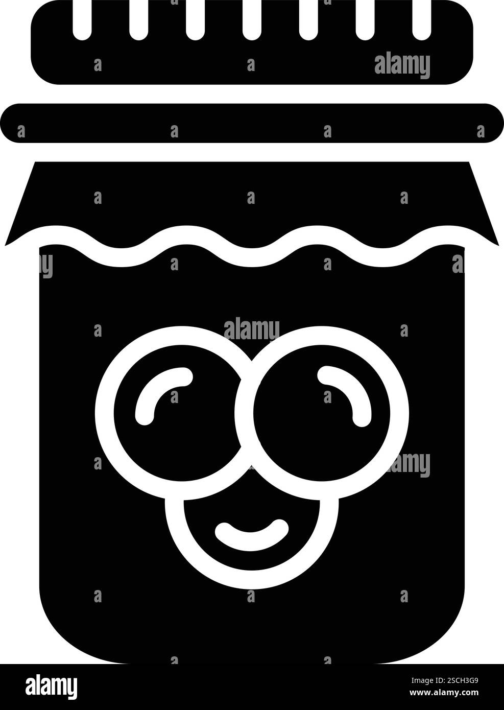 Jam jar illustration Black and White Stock Photos & Images - Alamy