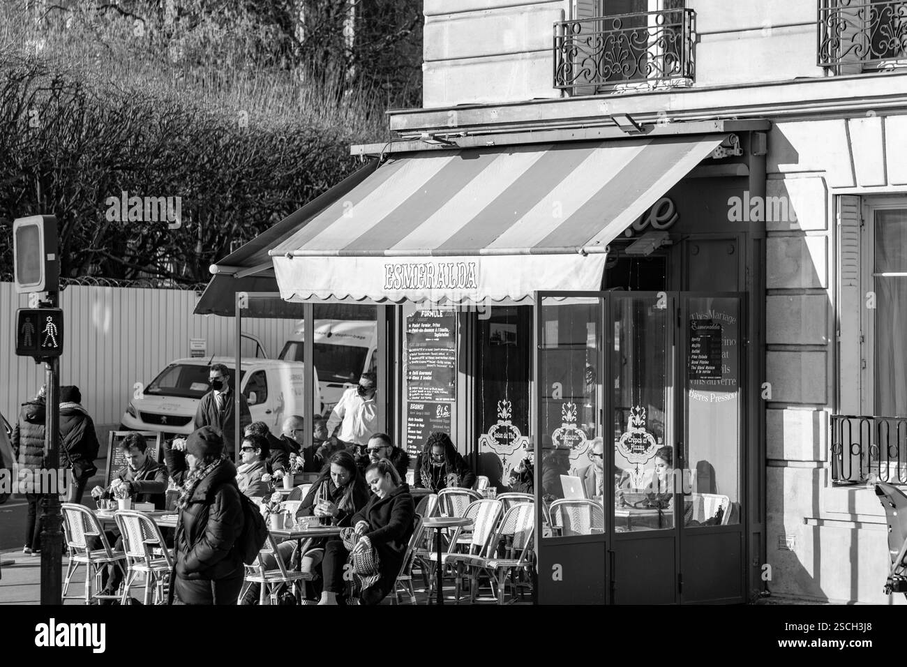 Charming parisian street café Black and White Stock Photos & Images - Alamy