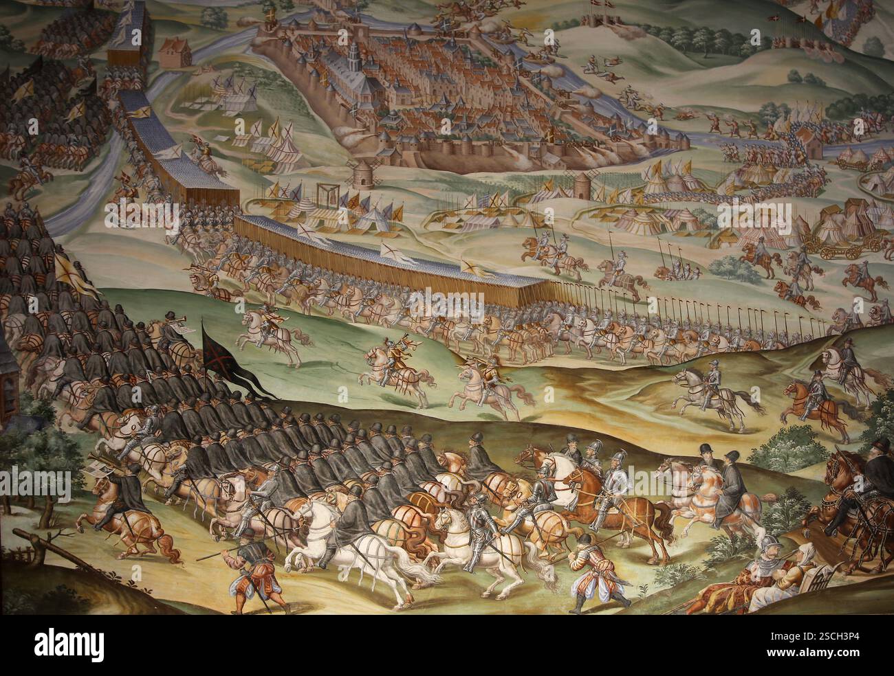 Spain. Room of the battles. Monastery of El Escorial. Battle of Saint ...