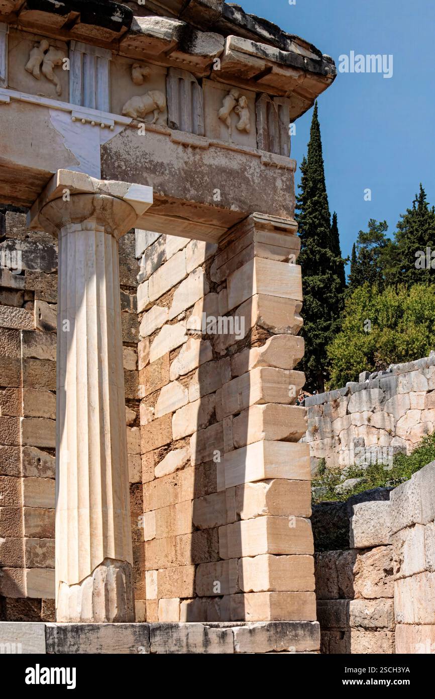 Delphi, Greece, Treasury of Athenians, archeological sites, greek ruins ...