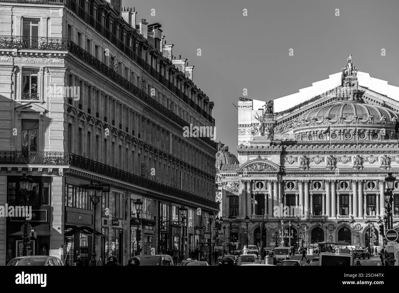 Paris, France - January 24, 2022: Front view of the famous Garnier ...