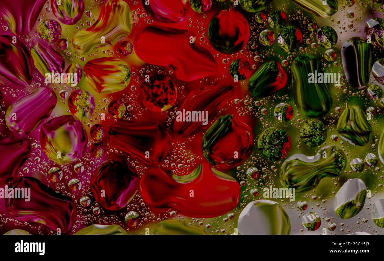 Semi abstract, arty / creative, macro still life of colour infused ...