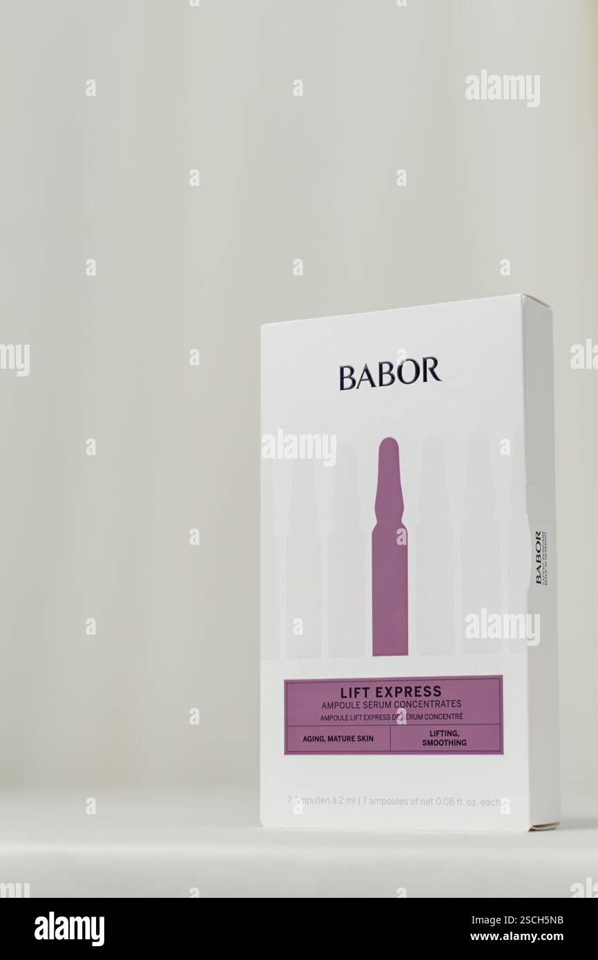 Strasbourg, France - January 2025 : BABOR lifting beauty ampoule, luxury female skincare ...