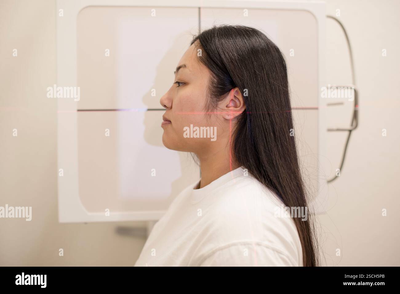Close up of side view of patient getting x-ray Stock Photo - Alamy
