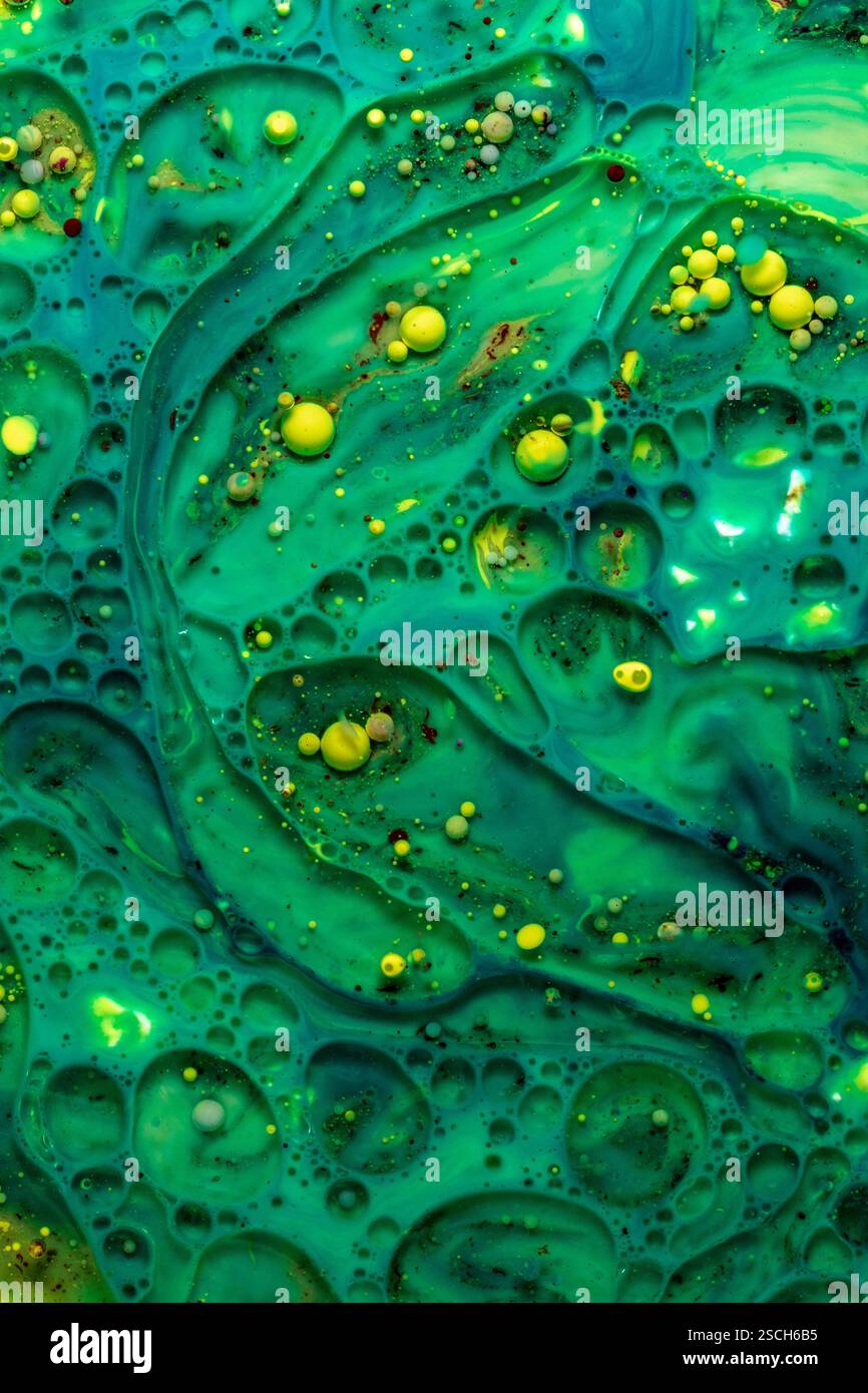 Stunning creative macro abstract still-life of colour infused milk and ...