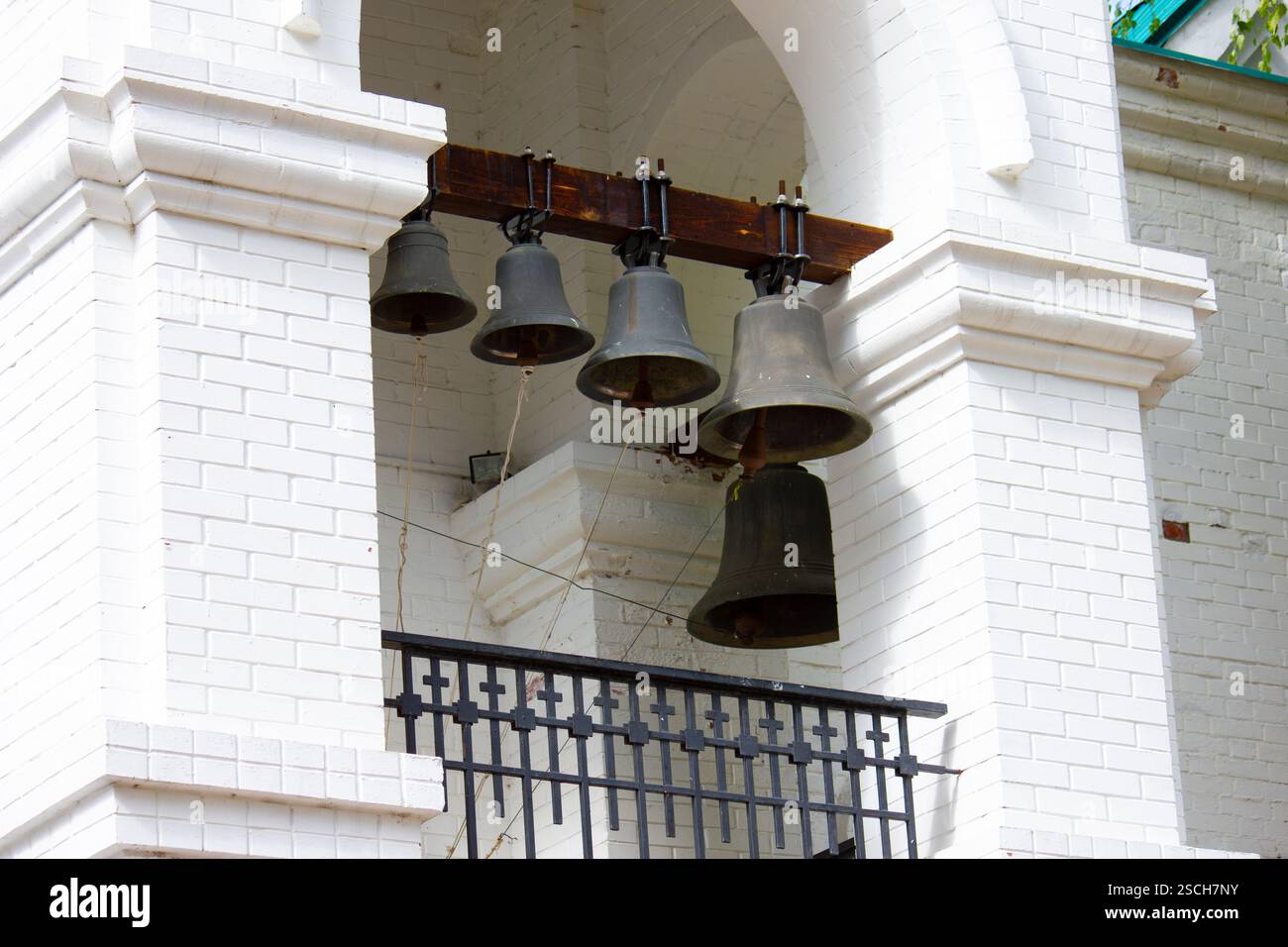 Sonorous bells in the high bell tower Stock Photo - Alamy