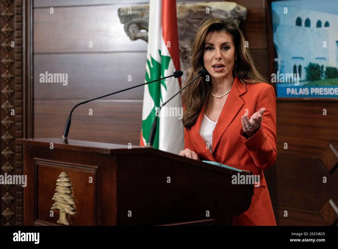 U.S. deputy special envoy for Middle East peace Morgan Ortagus speaks ...