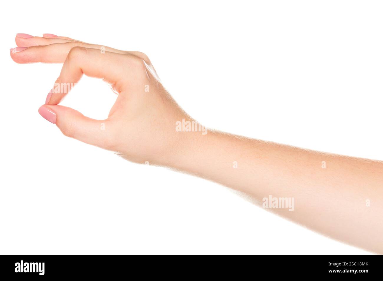 Hand making a circle gesture on a light background during daytime Stock ...