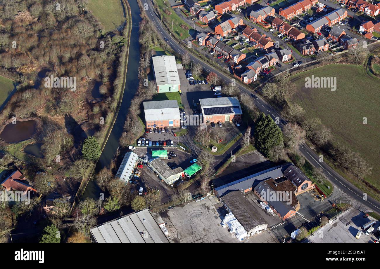 aerial view of Dragons Wharf business park, Sandbach, Cheshire Stock ...