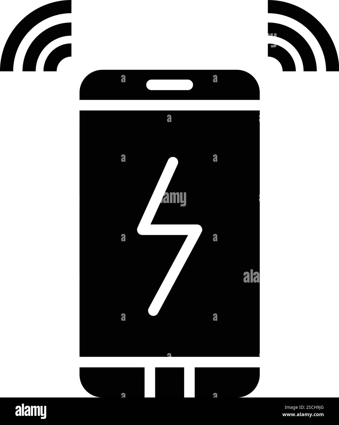 Wireless charging icon vector vectors Black and White Stock Photos ...