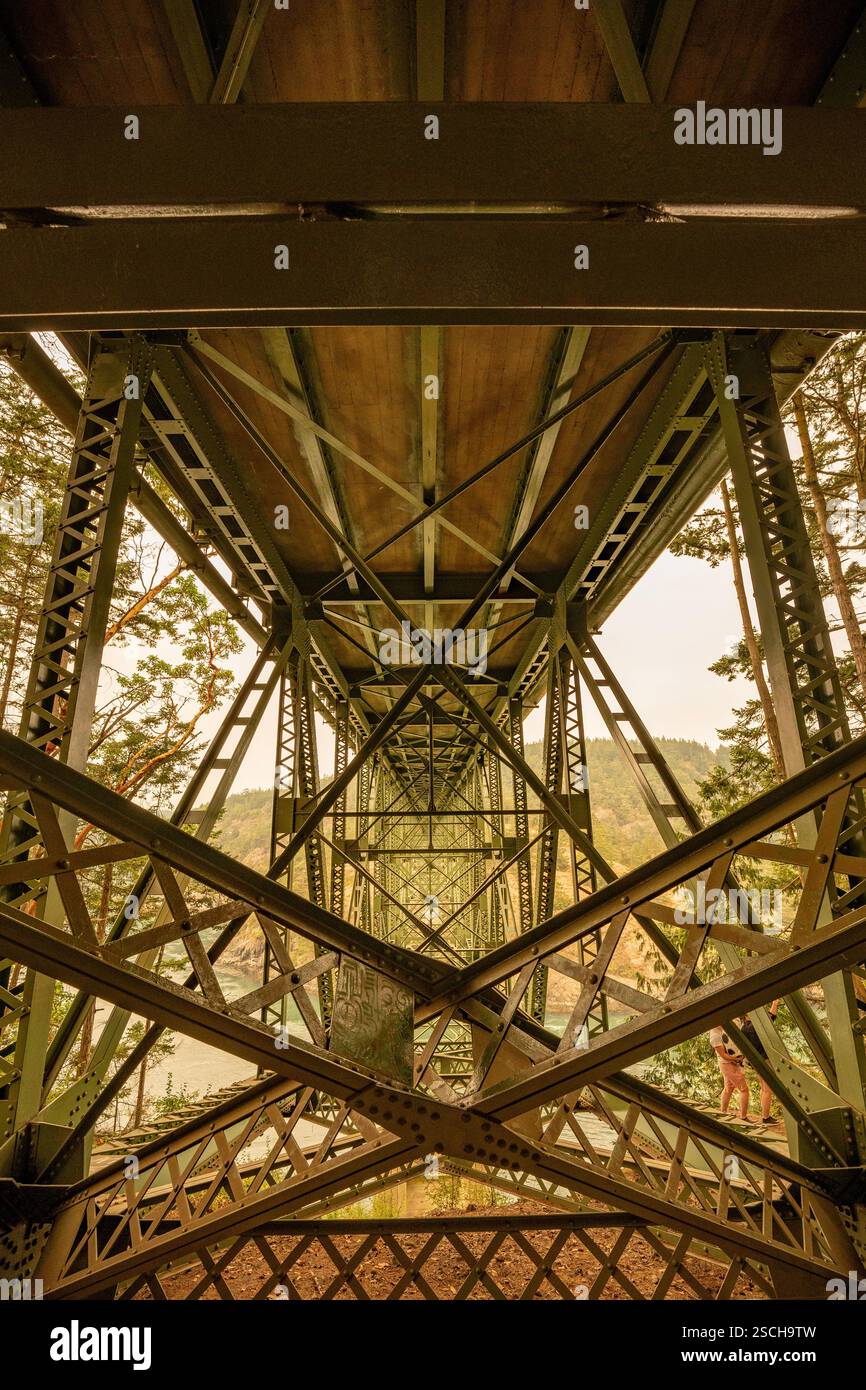 Scenic view under Deception Pass Bridge Stock Photo - Alamy