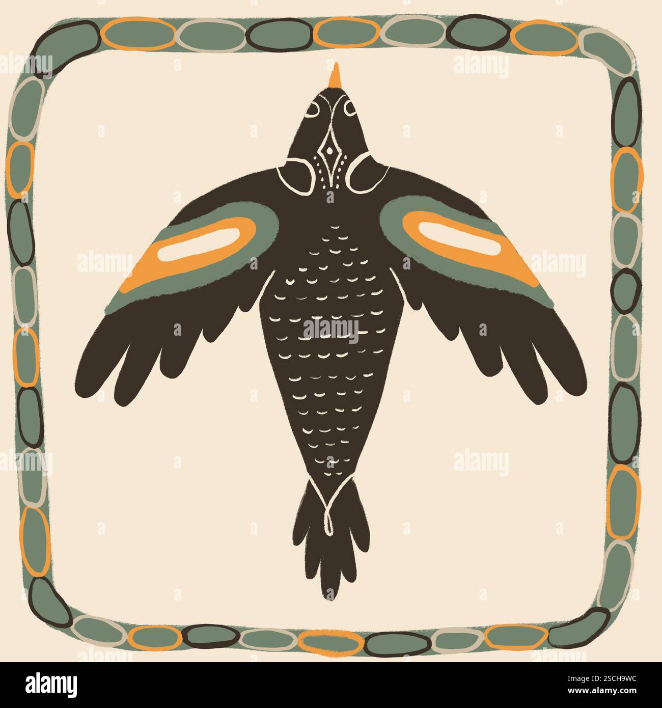 Stylized illustration of an animal in a desert motif, showcasing ...