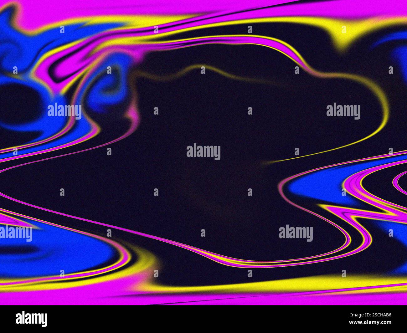 Abstract colourful waves on dark black background. Blurred soft ...